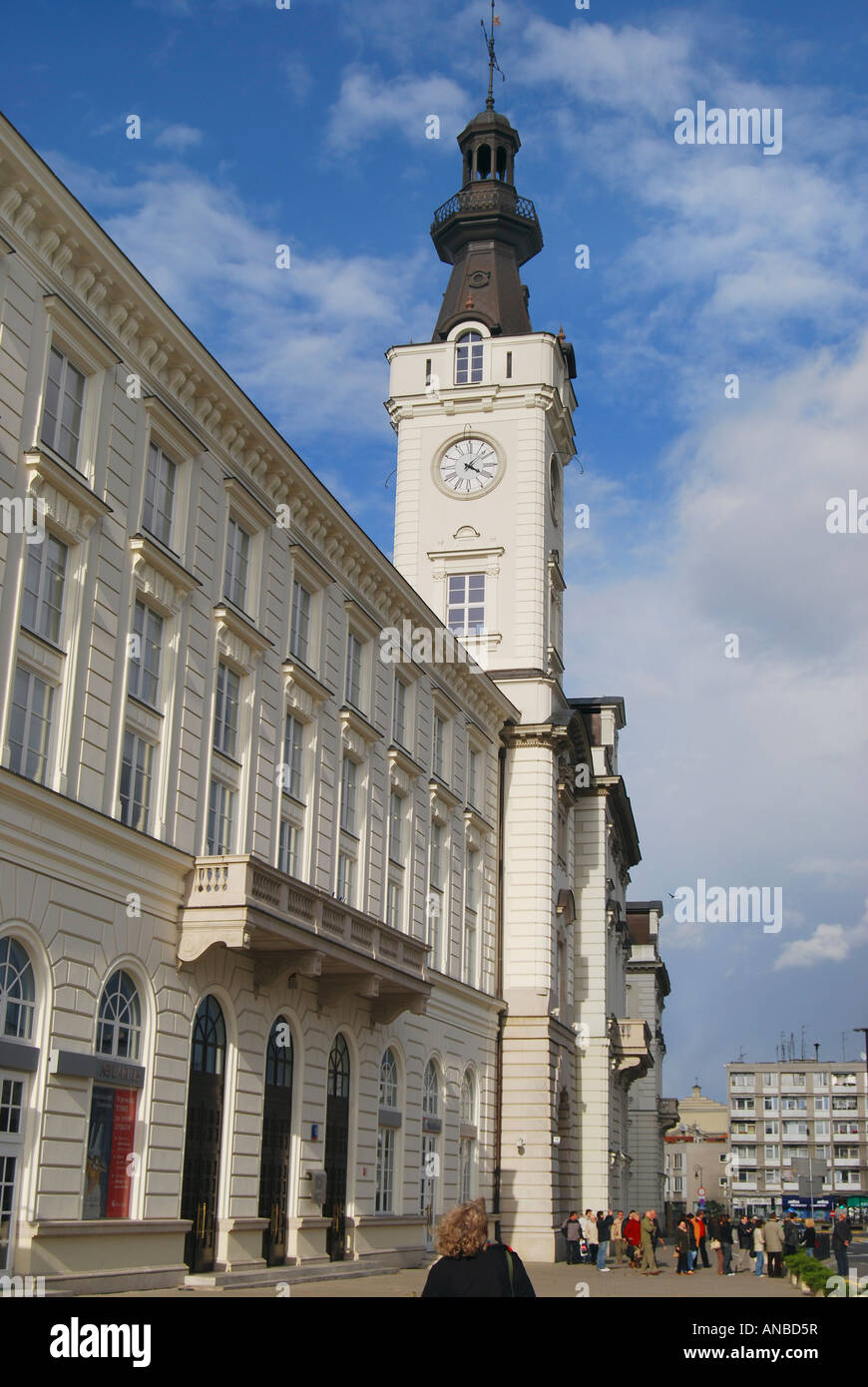 Clock tower Warsaw near Old Town Stock Photo - Alamy