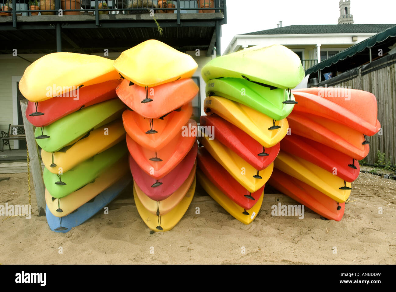 Stacks of kayaks hi-res stock photography and images - Alamy