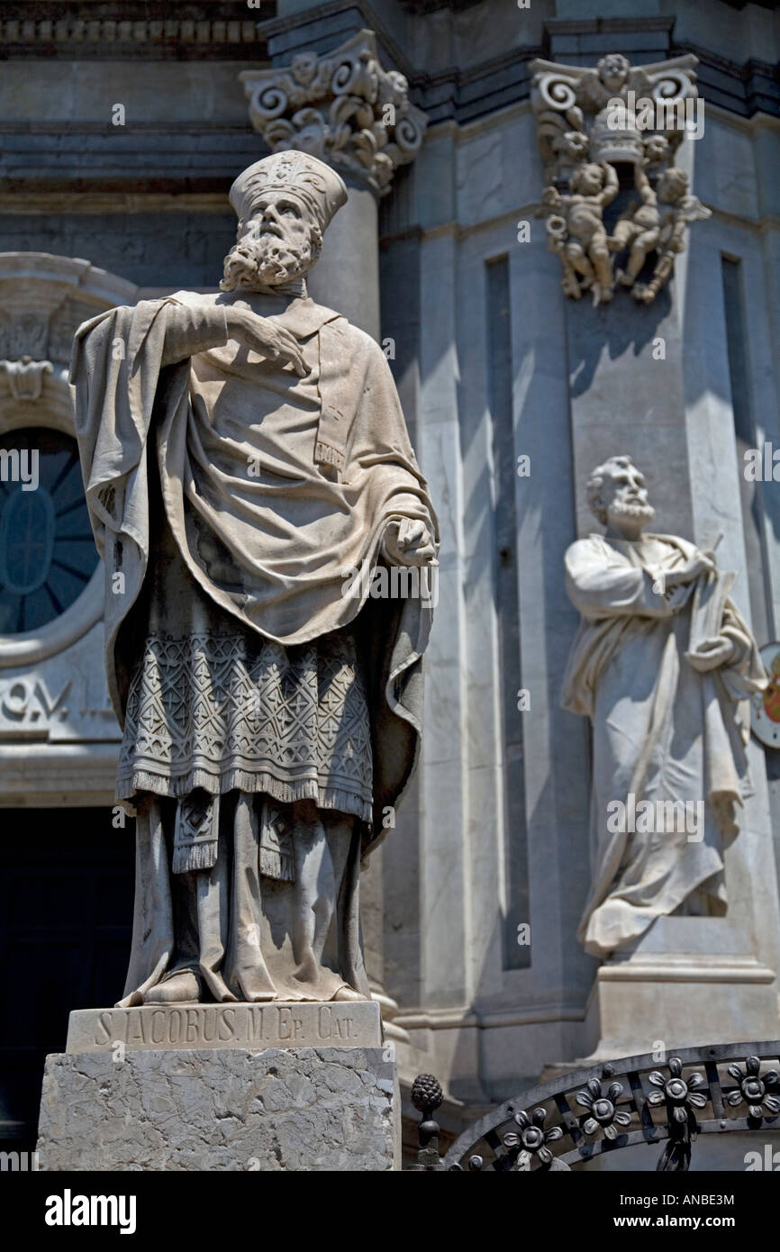Statue of Saint Jacobus Duomo Piazza Duomo Via Etnea Catania Sicily ...