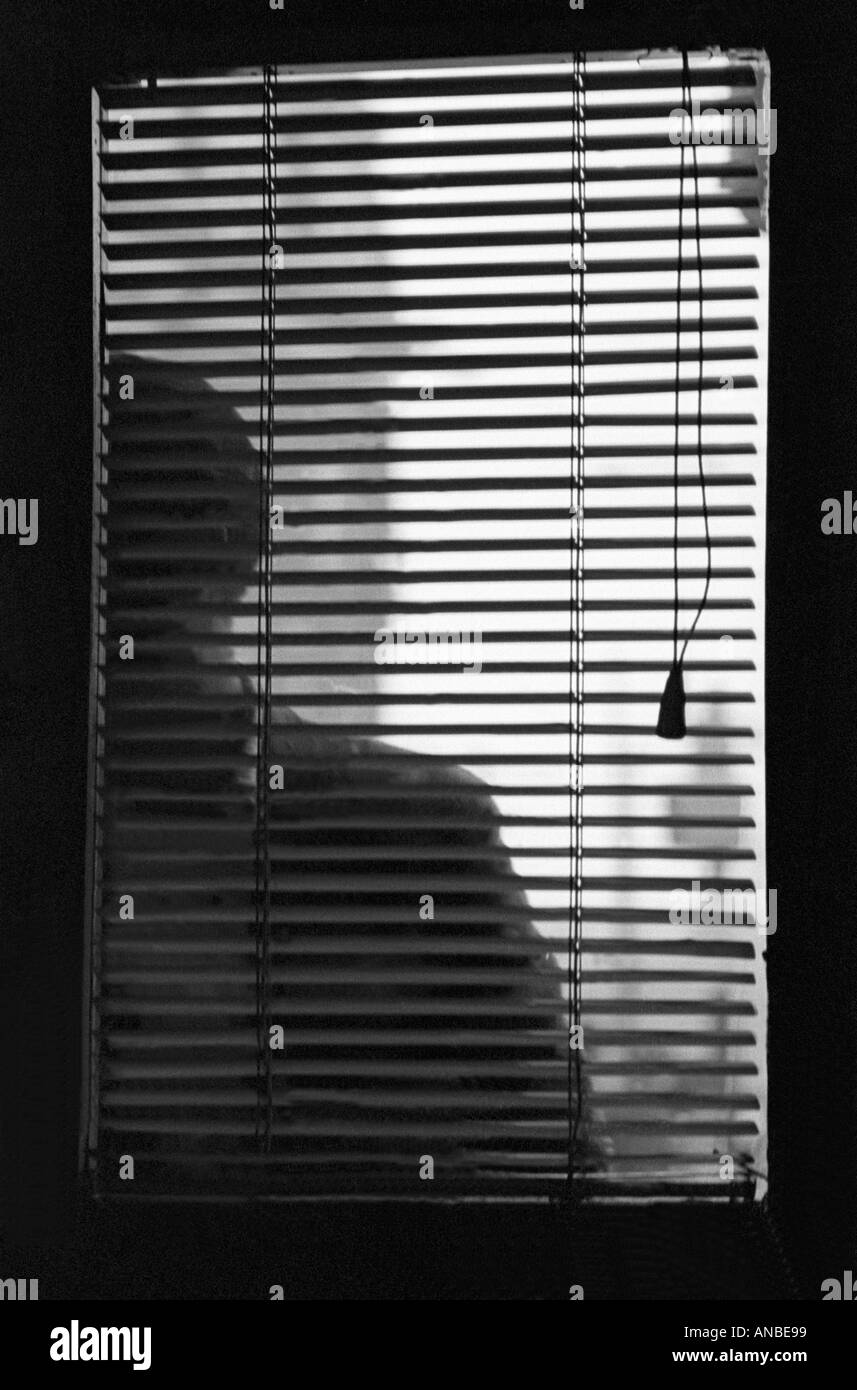Figure at the window Black and White Stock Photos & Images - Alamy