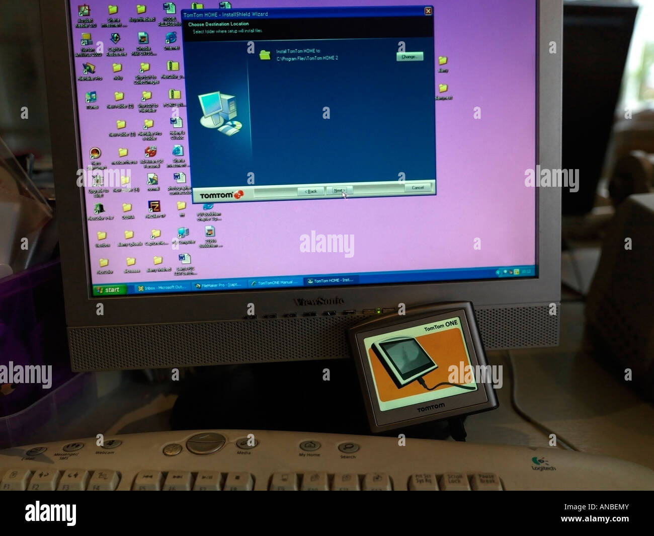 Tom Tom Being Updated from Computer Stock Photo - Alamy