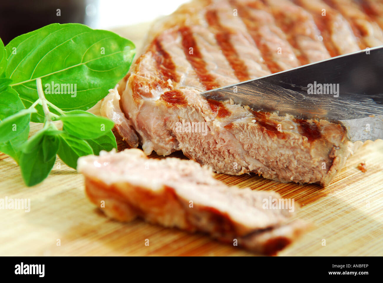Closeup tender meat being cut hi-res stock photography and images - Alamy