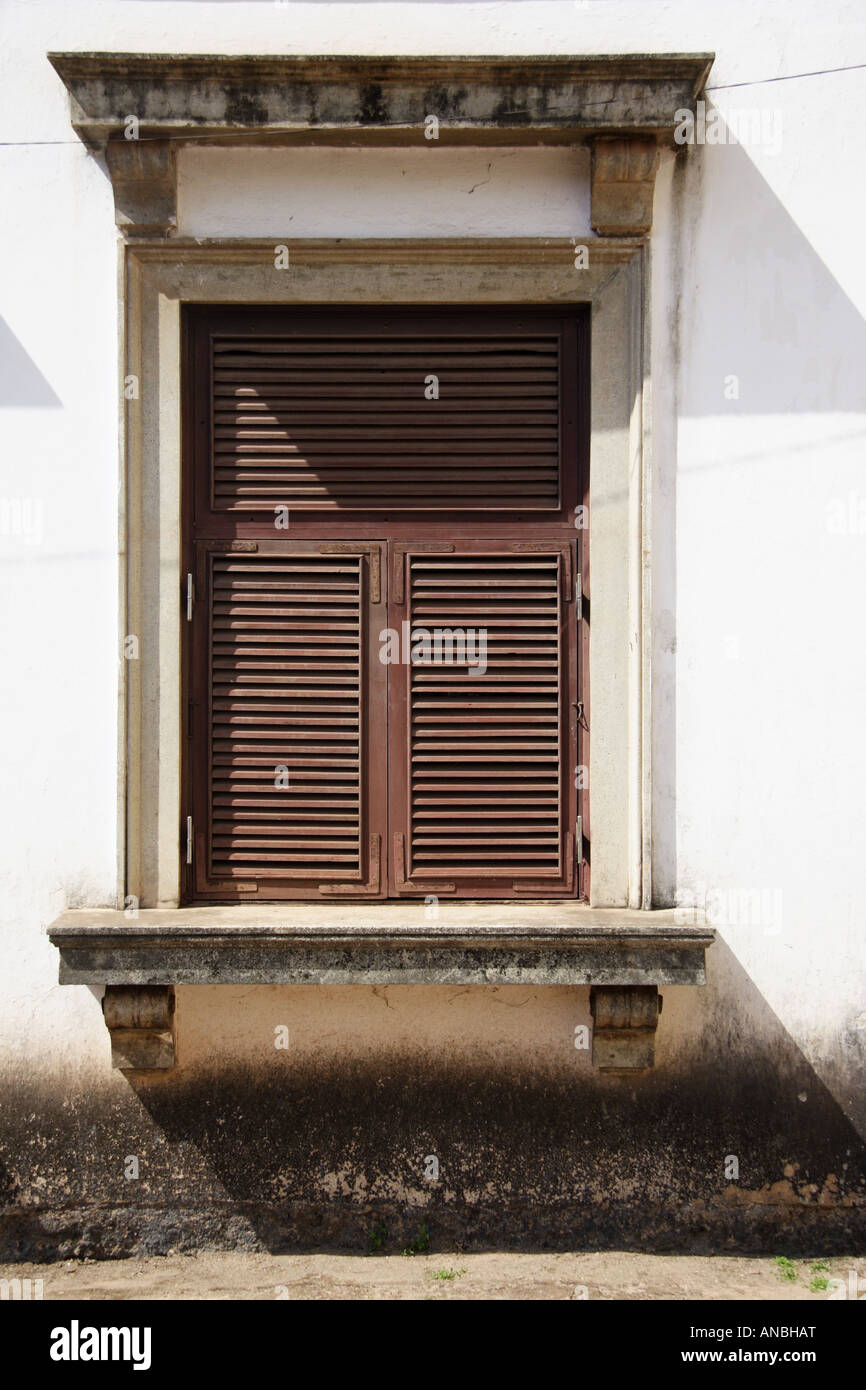 A south European style shuttered window in Old Goa, India Stock Photo ...