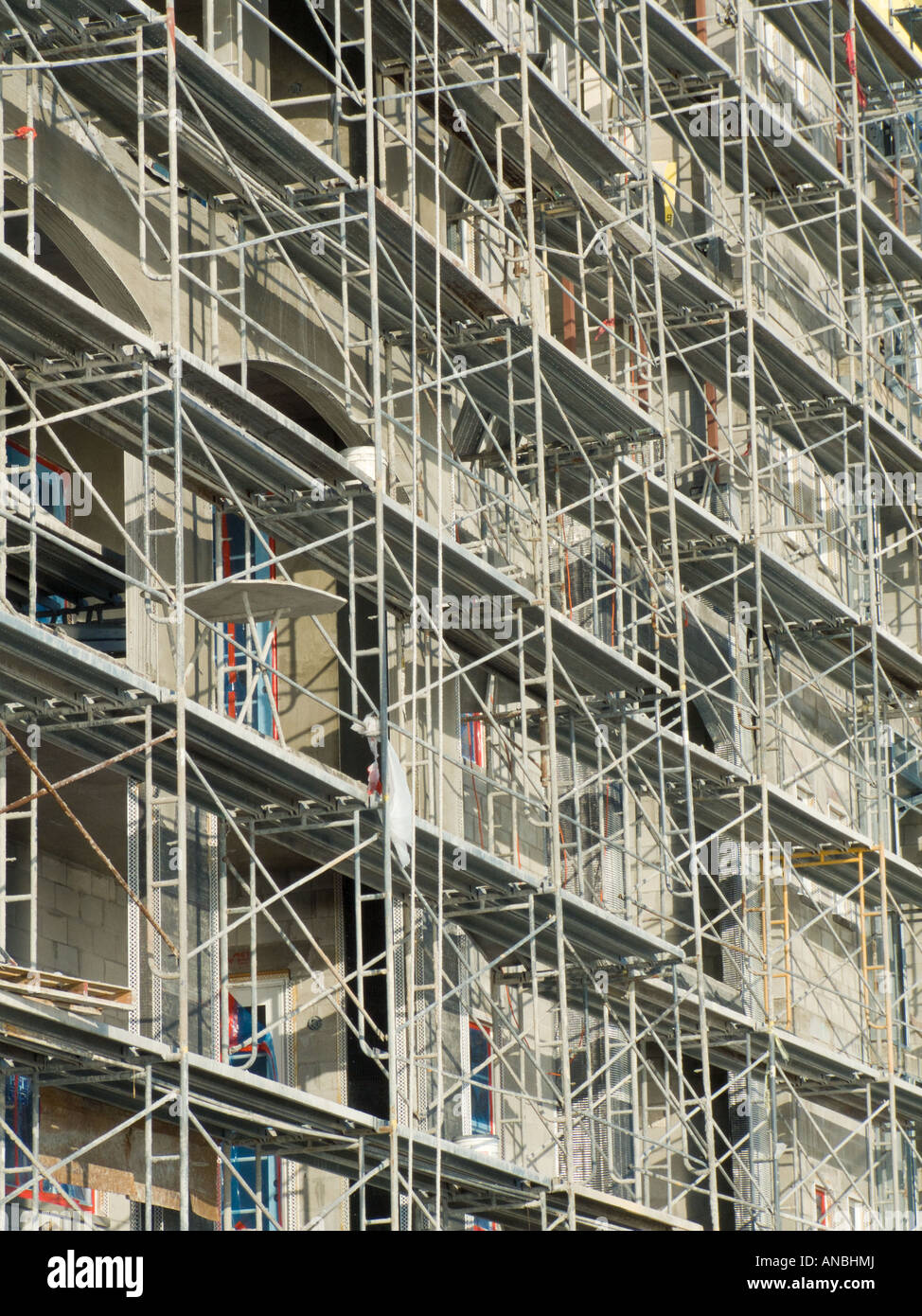 scaffolding framework construction building progress Stock Photo - Alamy