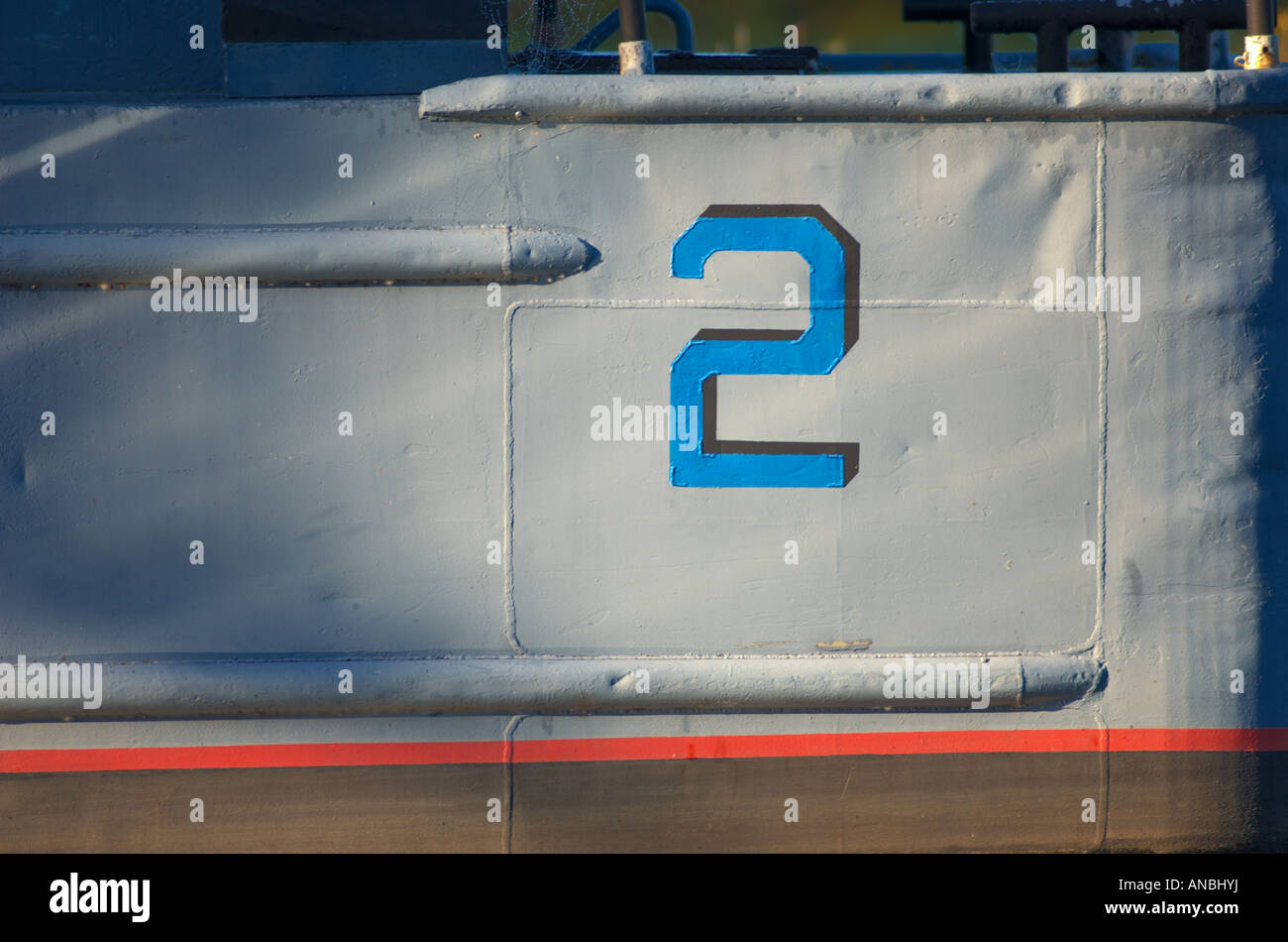number 2 two boat side marking Stock Photo - Alamy