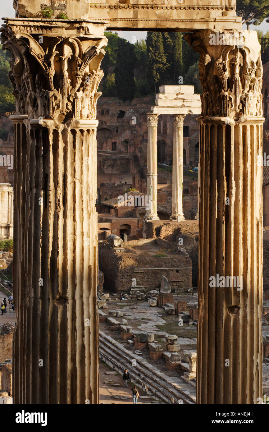 The remaining columns of the Temple of Vespasian and Titus and of the ...
