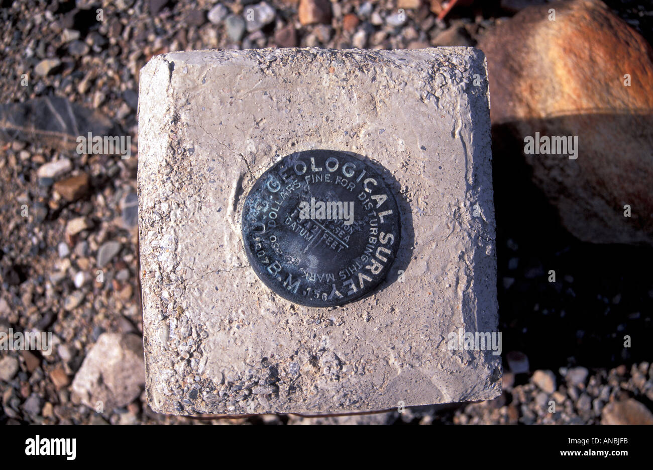 Geological Survey Marker, Death Valley, California, USA Stock Photo - Alamy