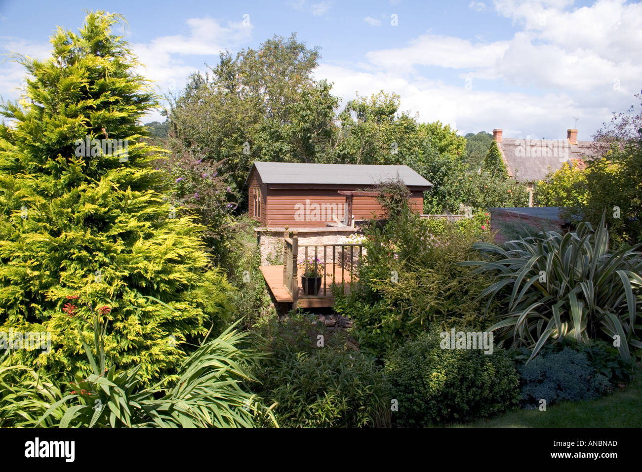 Secluded rural garden with shed and decking West, Chinnock, Somerset ...