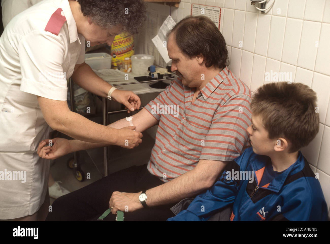 man having a blood test at the surgery Stock Photo - Alamy