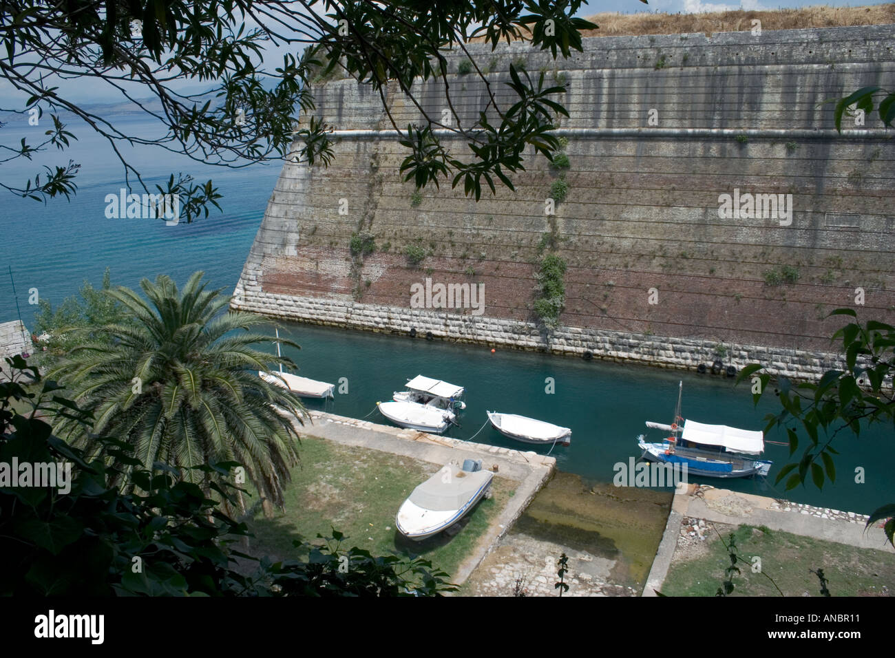 Contras Fossa moat Corfu town Stock Photo - Alamy