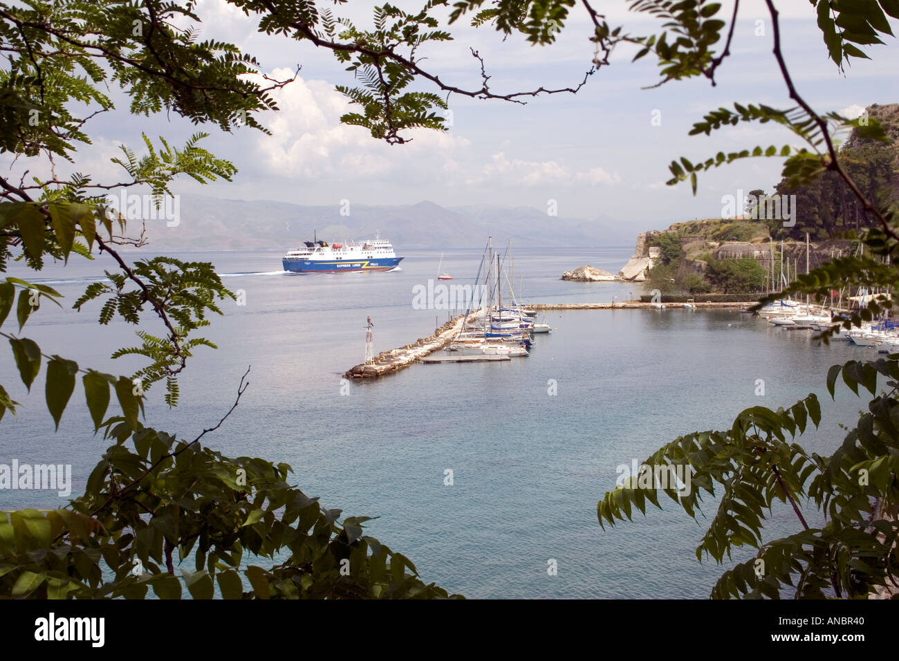 Boats in the Ionian Sea, Kerkyra, Corfu, Greece, express lines feax ...