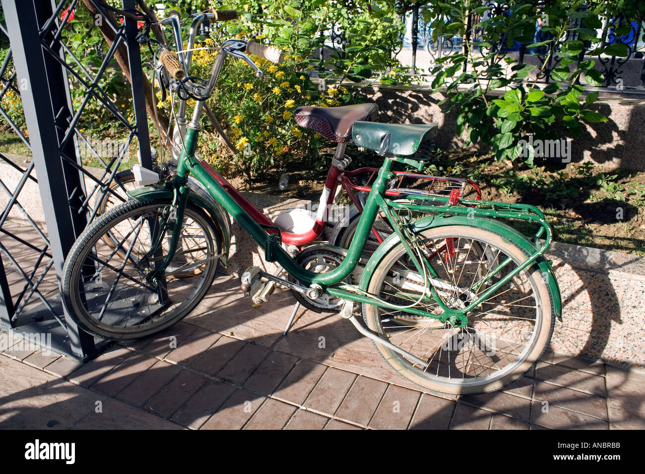 old bicycle bike cycle outdoors sunny pedal pushbike push bike Stock ...