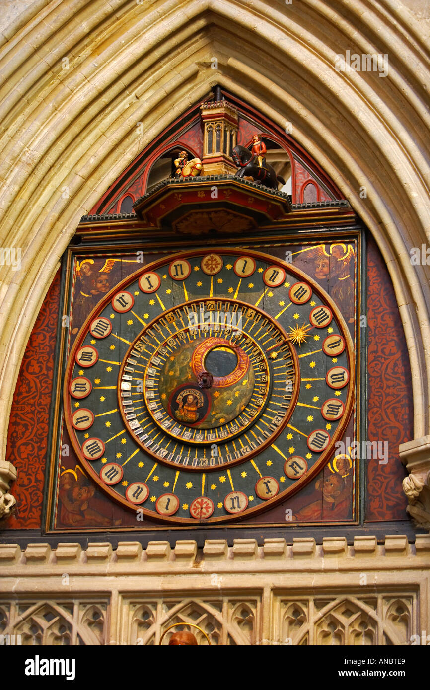 The Wells Cathedral Clock, Wells Cathedral, Somerset, England, UK Stock ...