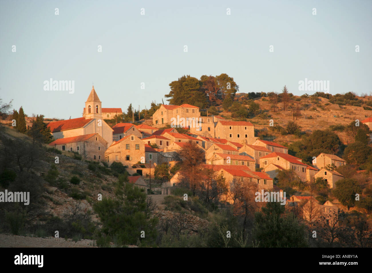 Sunset velo grablje village buildings architecture hvar island croatia ...