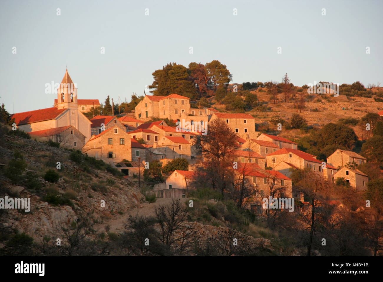Sunset velo grablje village buildings architecture hvar island croatia ...