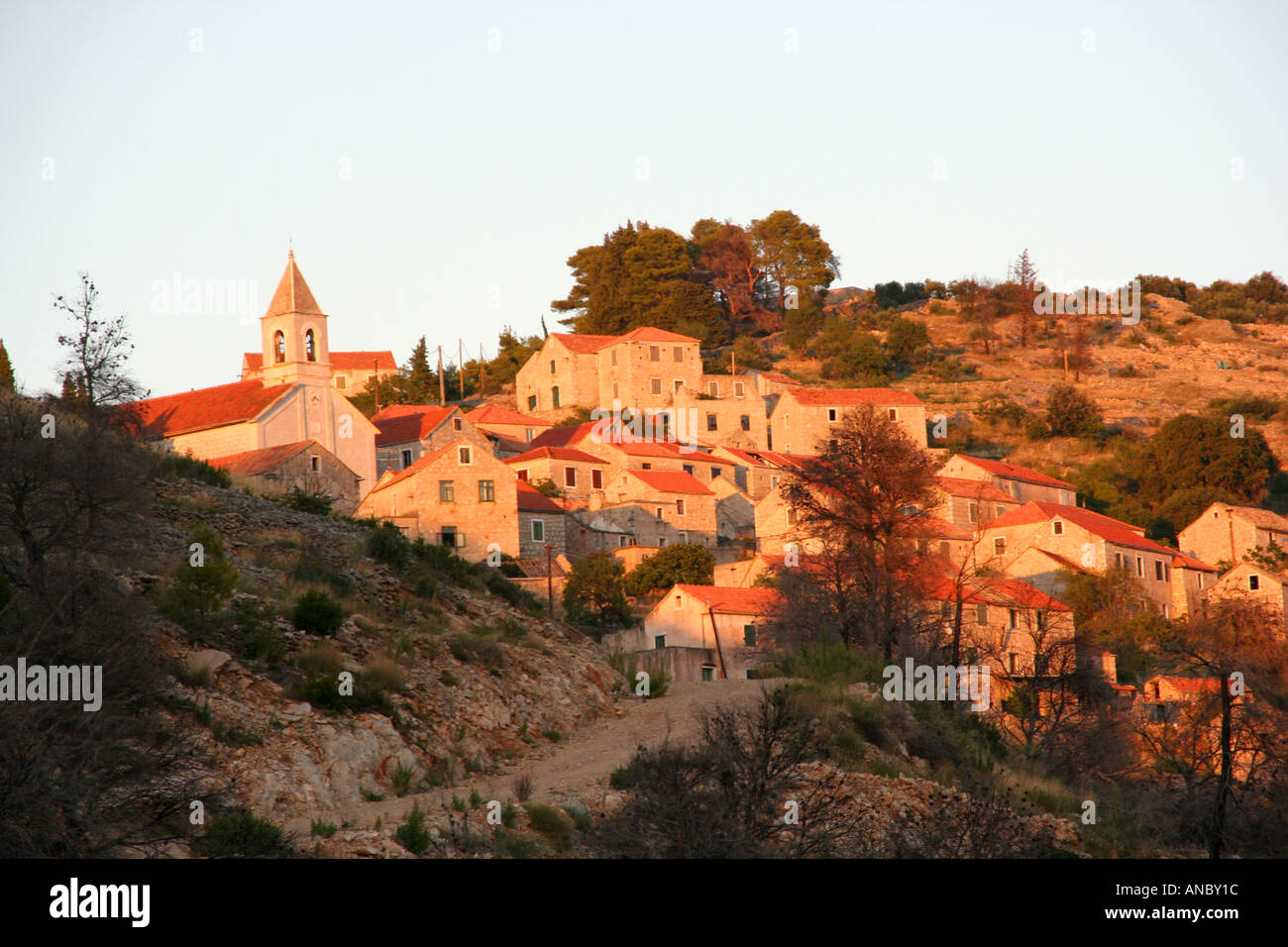 Sunset velo grablje village buildings architecture hvar island croatia ...