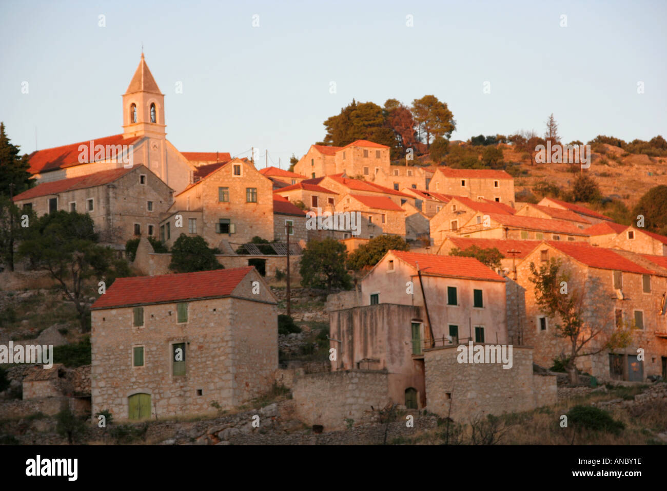 Sunset velo grablje village buildings architecture hvar island croatia ...
