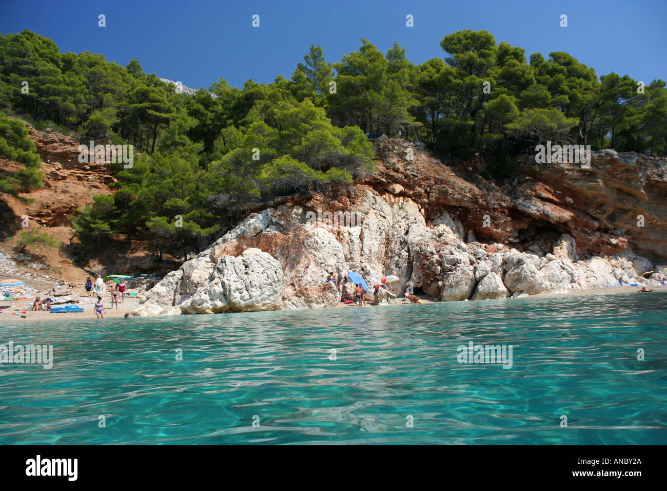 A spectacular bay near camping site in Jagodna village on Hvar Island ...
