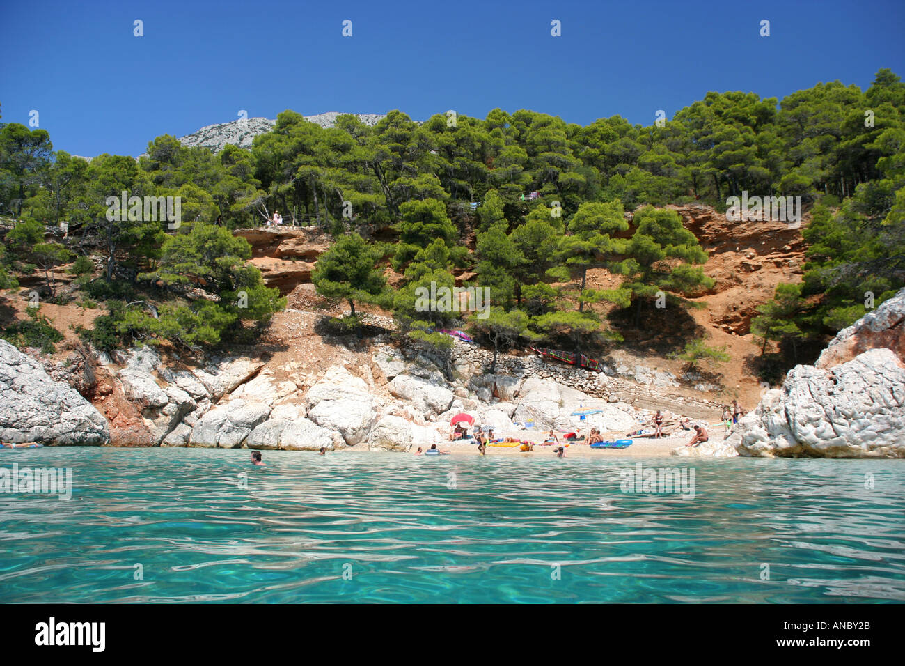A spectacular bay near camping site in Jagodna village on Hvar Island ...