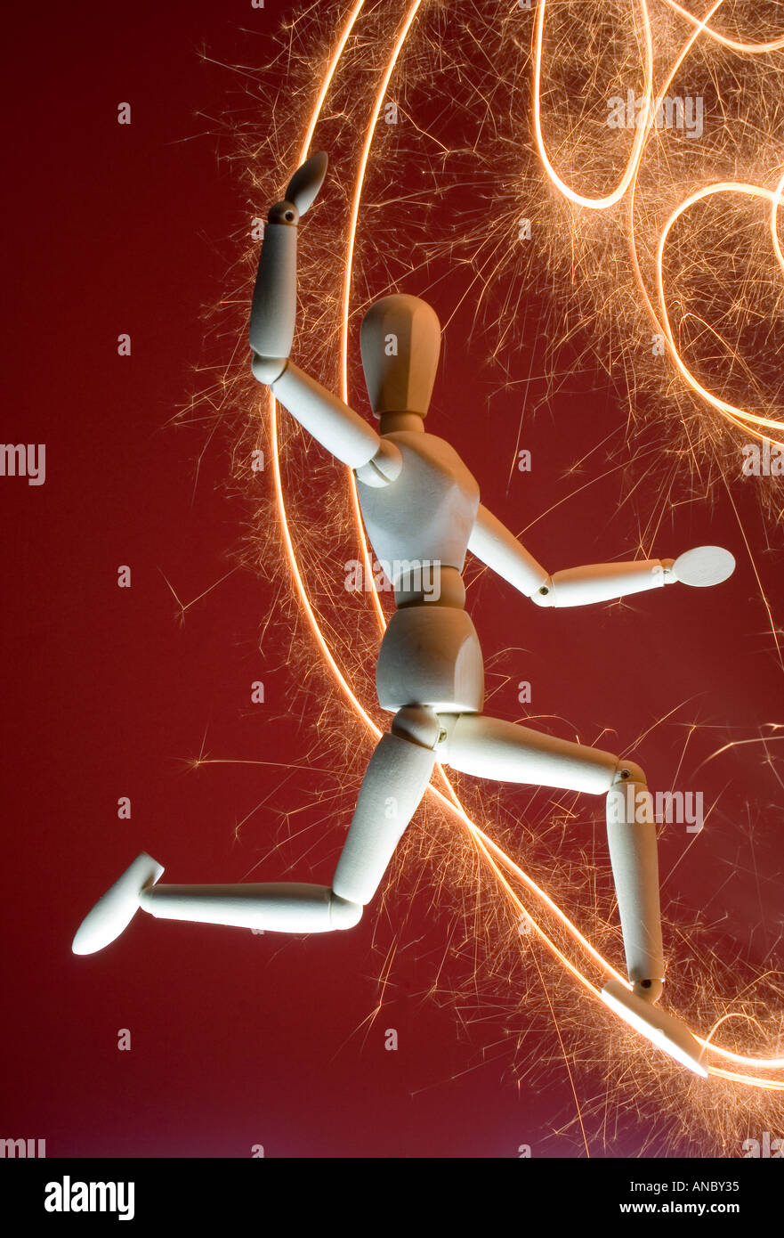 Wooden Figure Dancing Stock Photo - Alamy