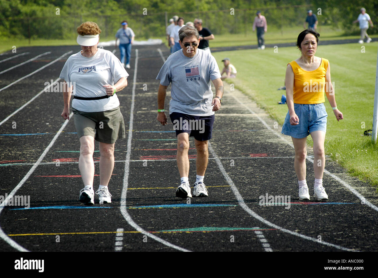 Seniors Participate in Olympic Sports Walking Games Stock Photo - Alamy