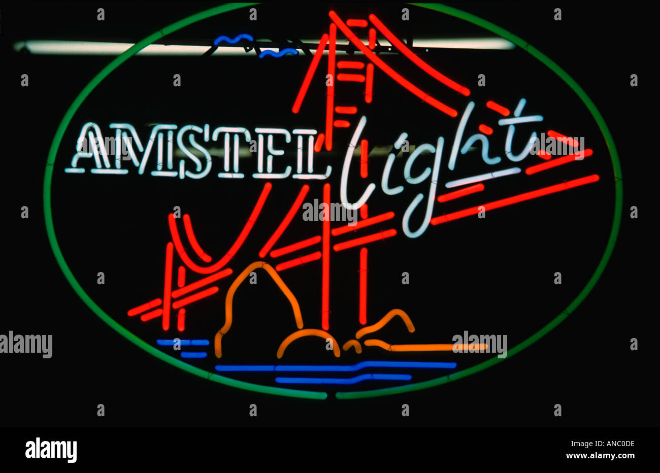 Neon sign of Golden Gate Bridge, San Francisco, USA Stock Photo - Alamy