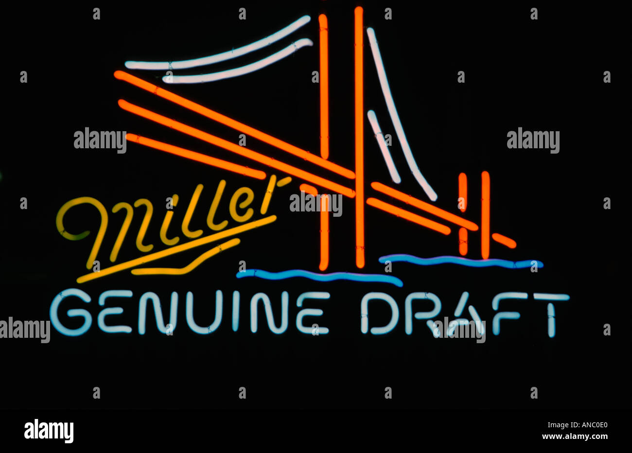 Neon Sign of Golden Gate Bridge Stock Photo - Alamy