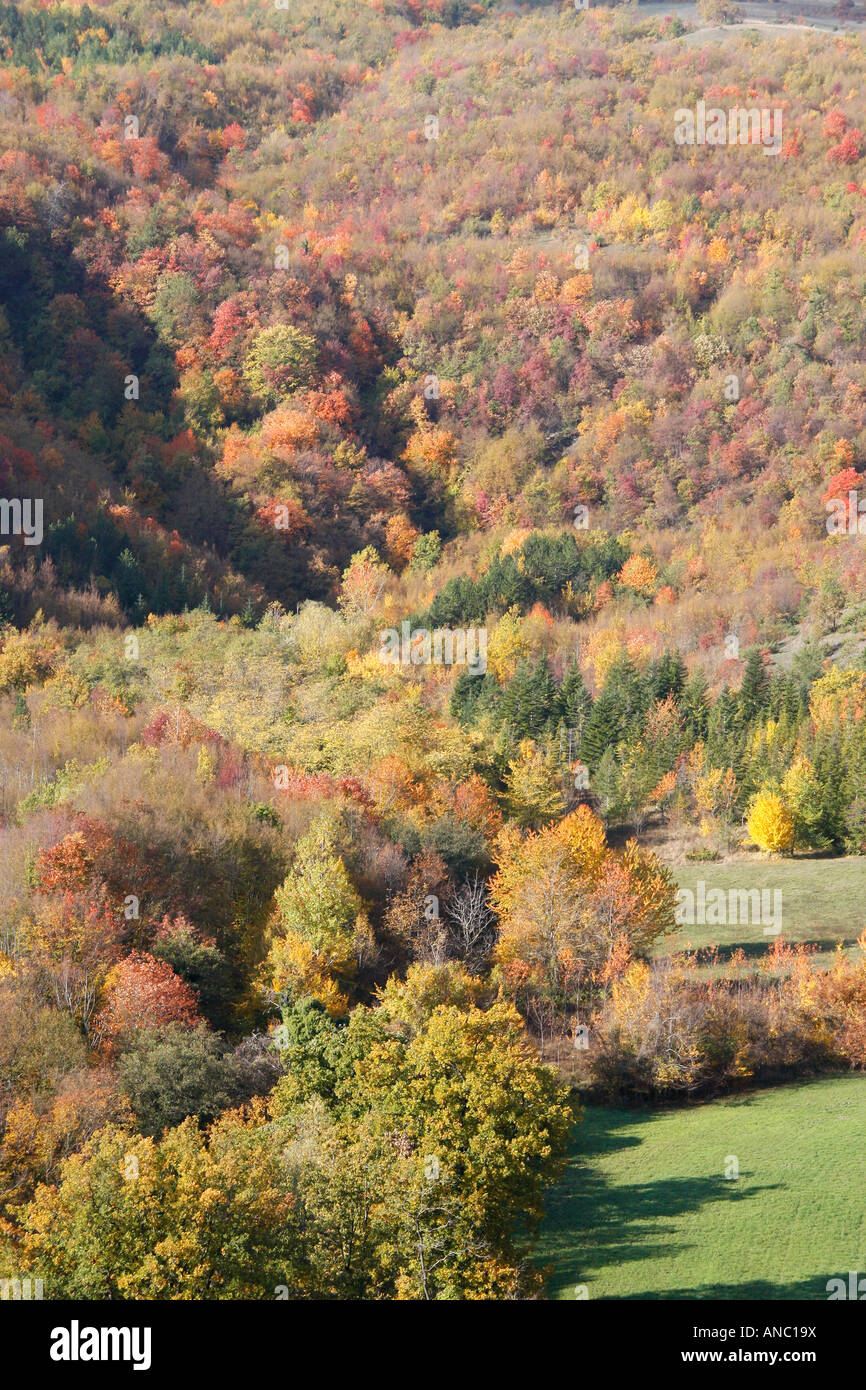 Autumn / Fall foliage colors in the landscape of the Sibillini National ...