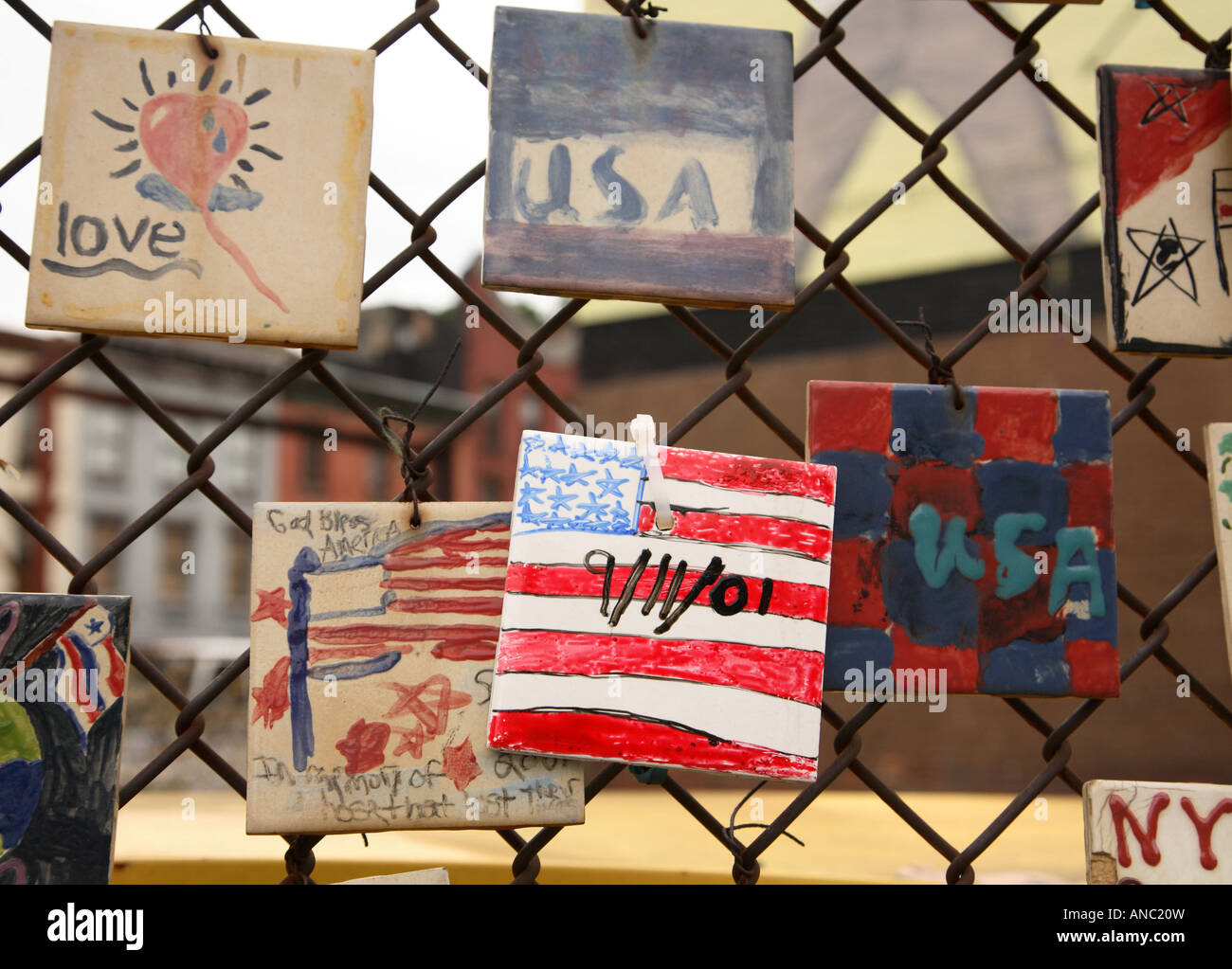 memorial tiles for "9/11" new york Stock Photo - Alamy