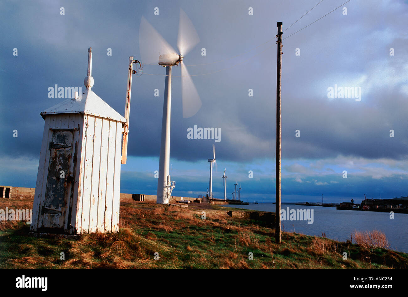 Blyth harbour wind turbine hi-res stock photography and images - Alamy