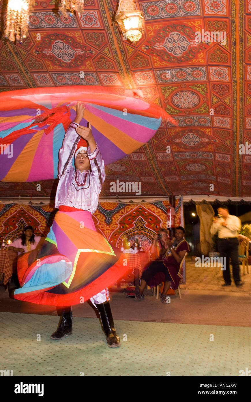 Egypt - whirling dervish dancer at Crocodile Island Arab show evening ...