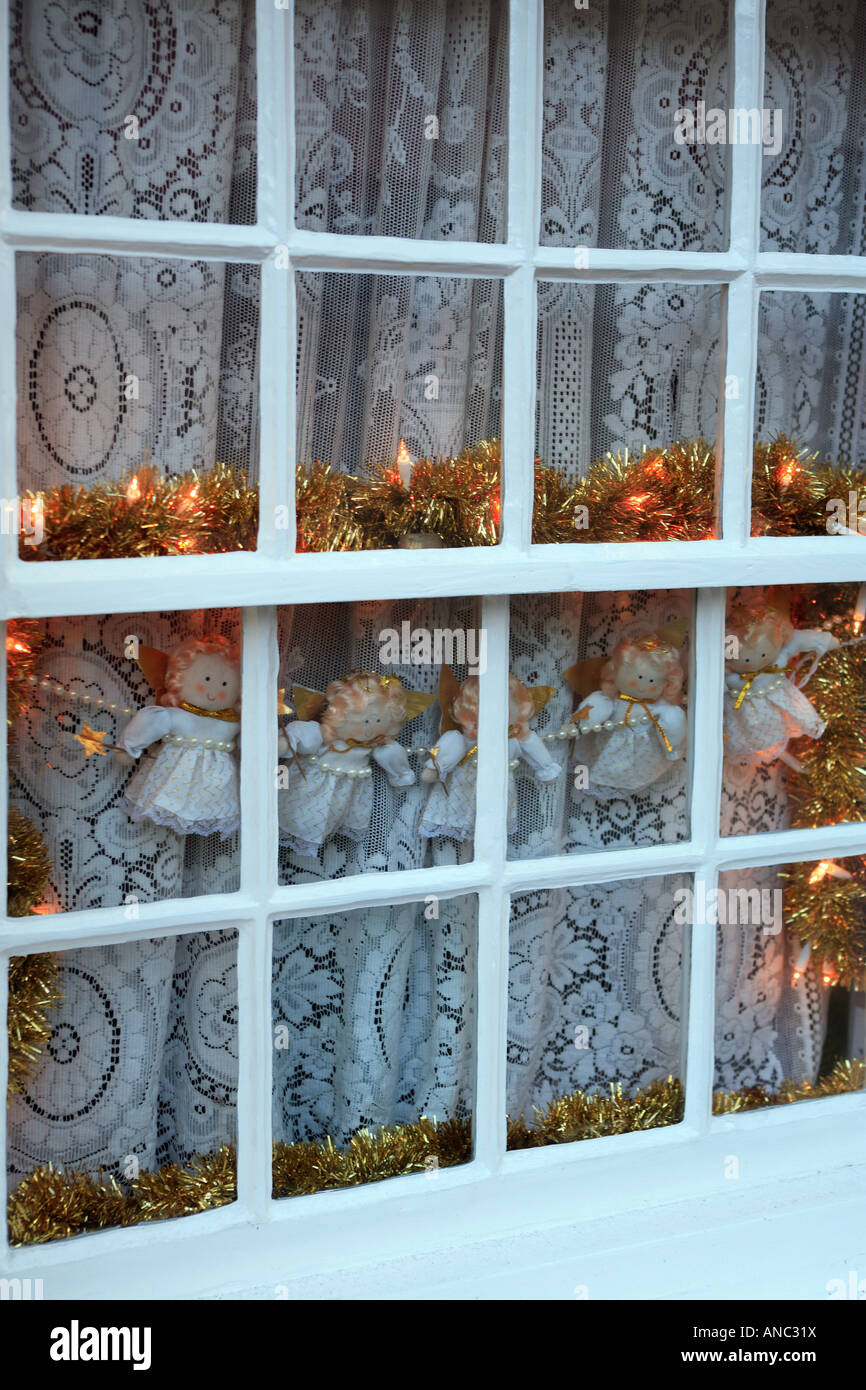 united kingdom christmas a festive window display Stock Photo - Alamy