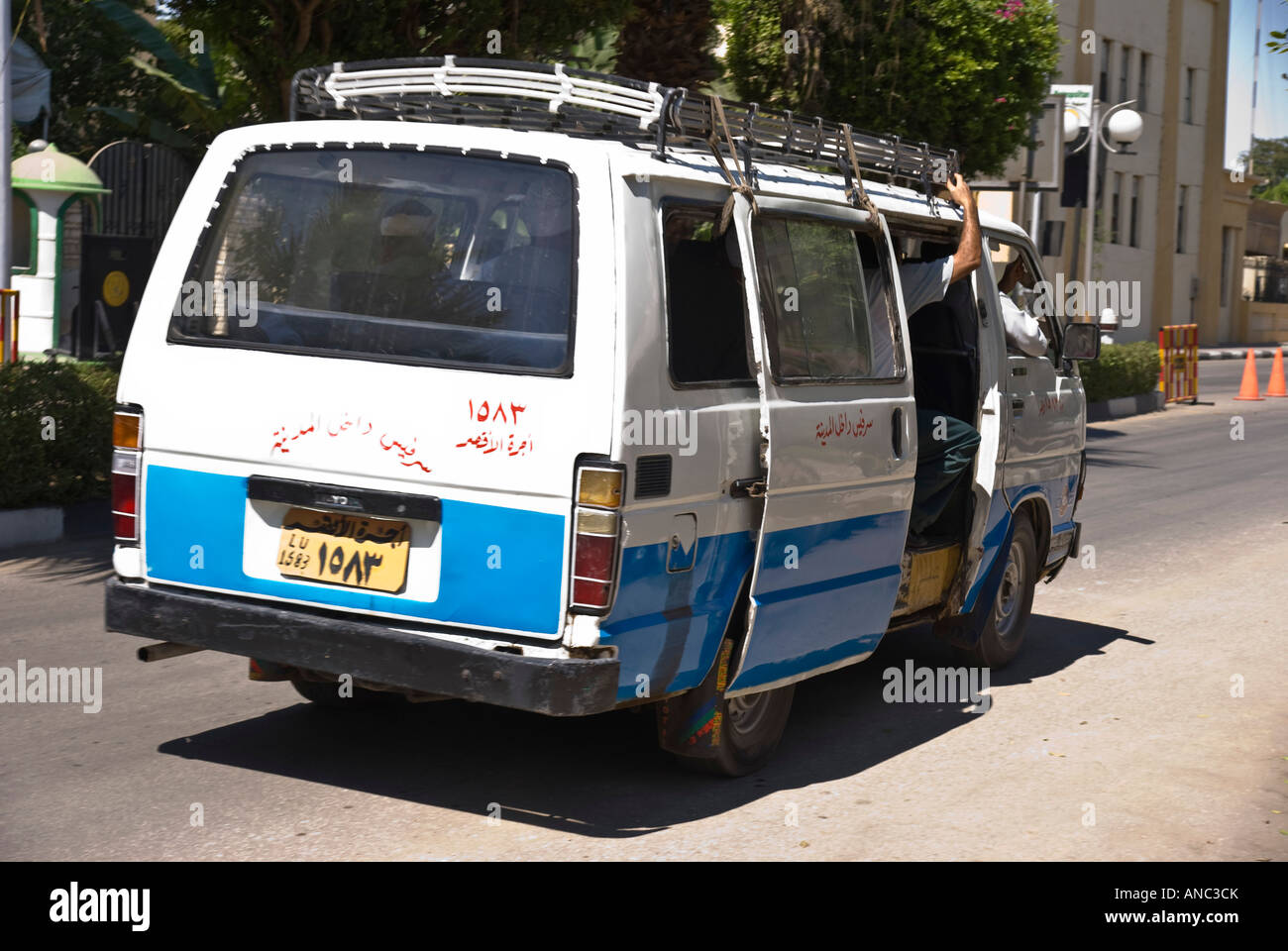 Egypt Luxor - taxi minibus for local use not tourists Stock Photo - Alamy