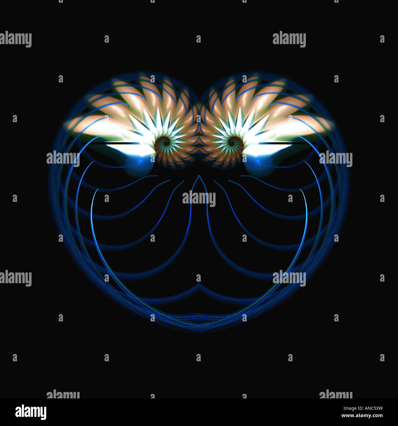 Abstract fractal image resembling a cockatiel heart Stock Photo - Alamy