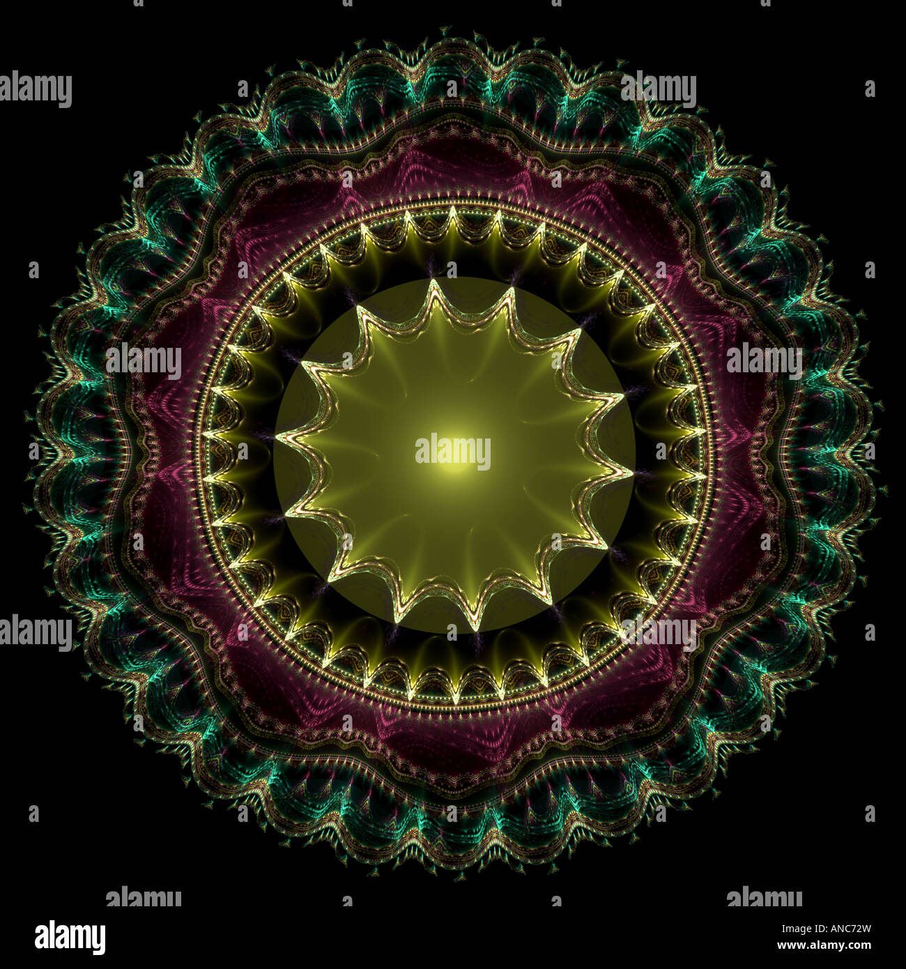 Abstract fractal image resembling a fancy jeweled display plate Stock ...