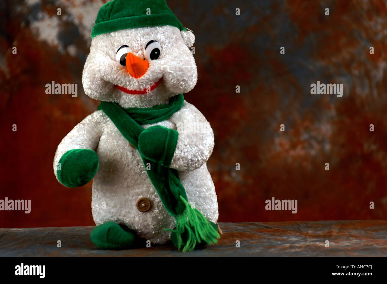 smiling plush snowman toy figure Stock Photo - Alamy