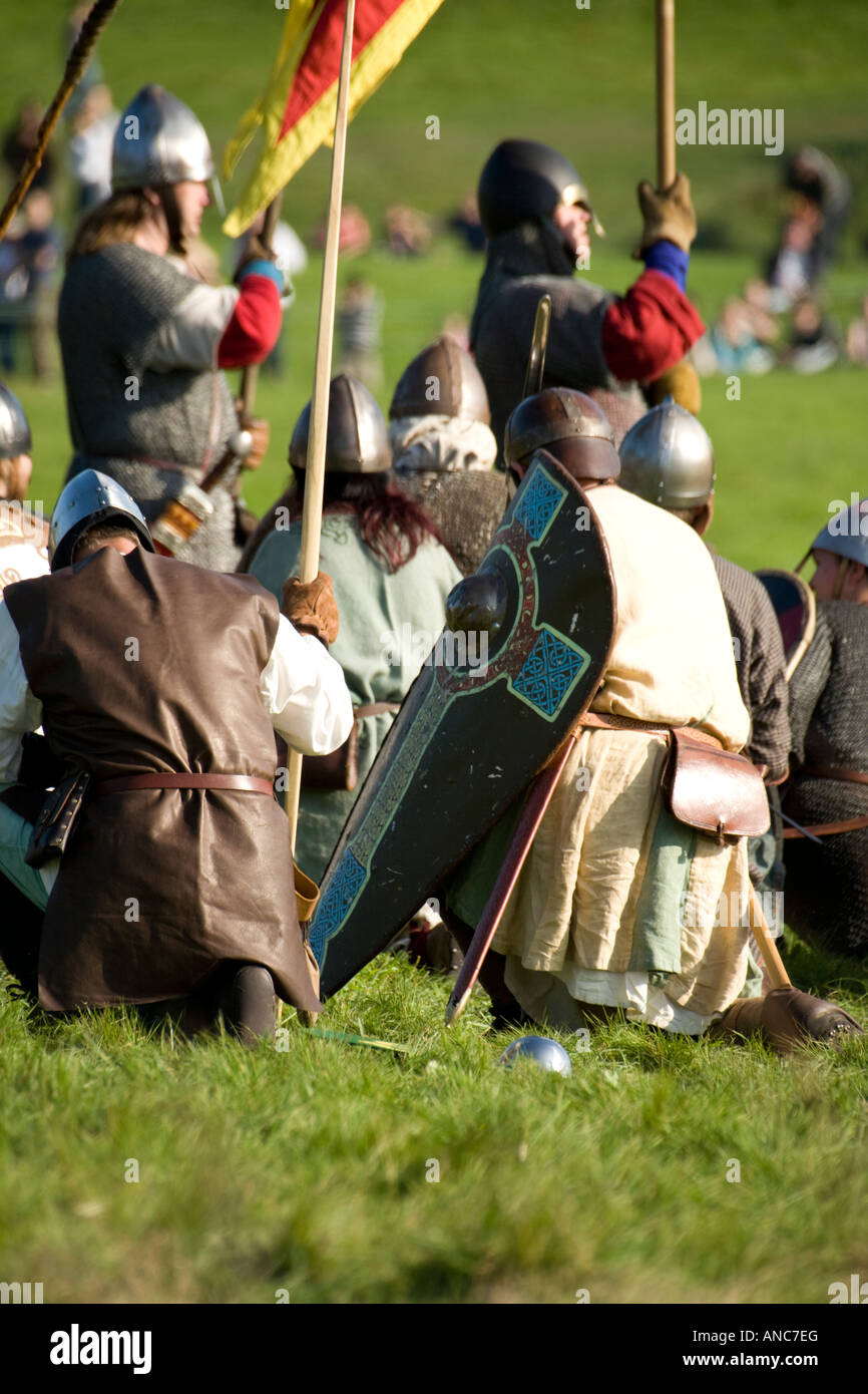 Soldiers preparing for battle on the field during the Battle of ...