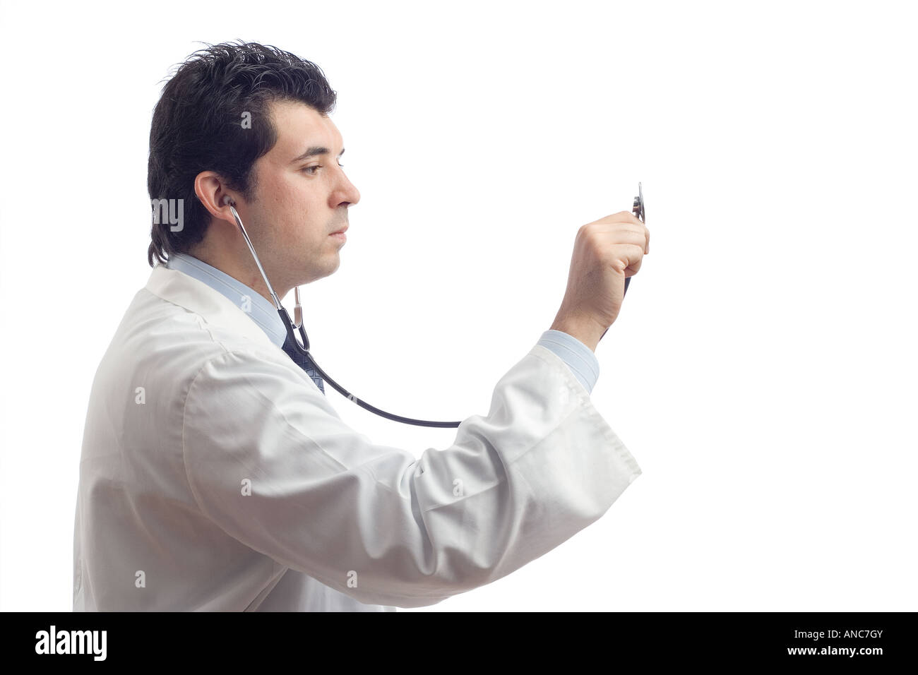 Hospital doctor holding a stethoscope Stock Photo - Alamy