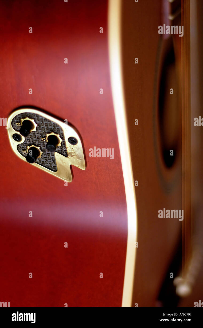 closeup details of an acoustic wooden guitar Stock Photo - Alamy