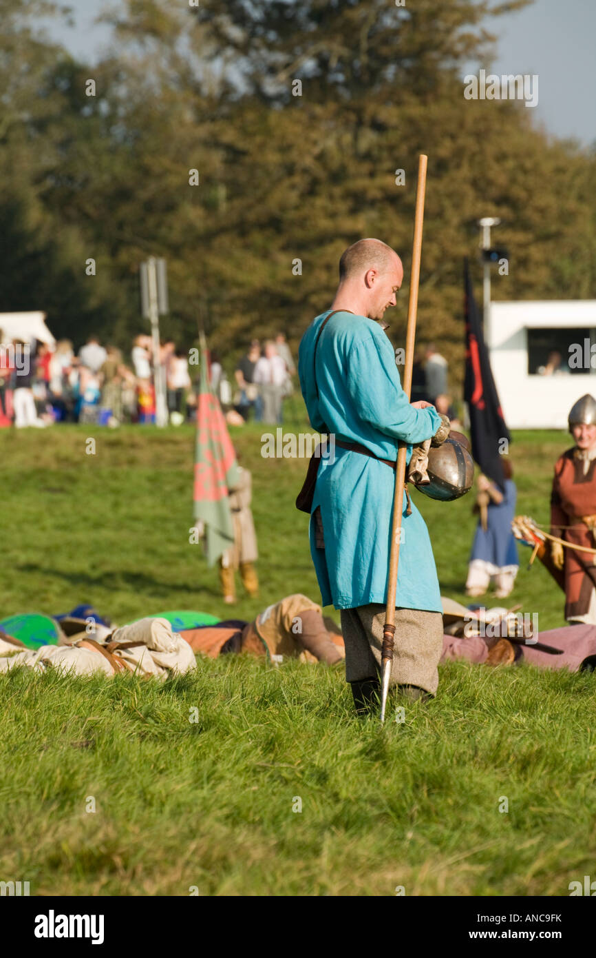 Foot soldier surrounded by bodies on the field of Battle following ...