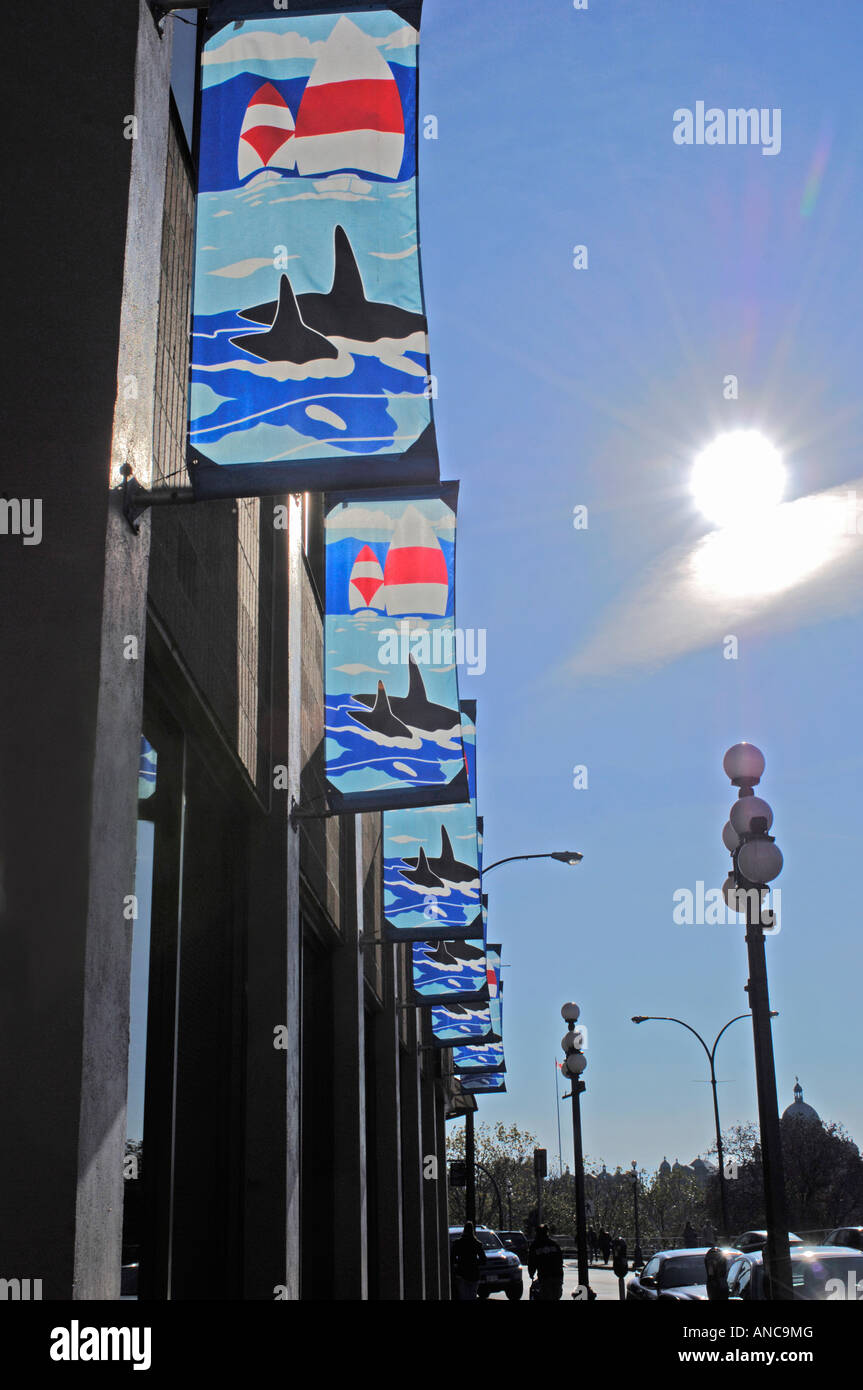 Orca Street Front Banners Victoria Capital City BC Canada Stock Photo ...