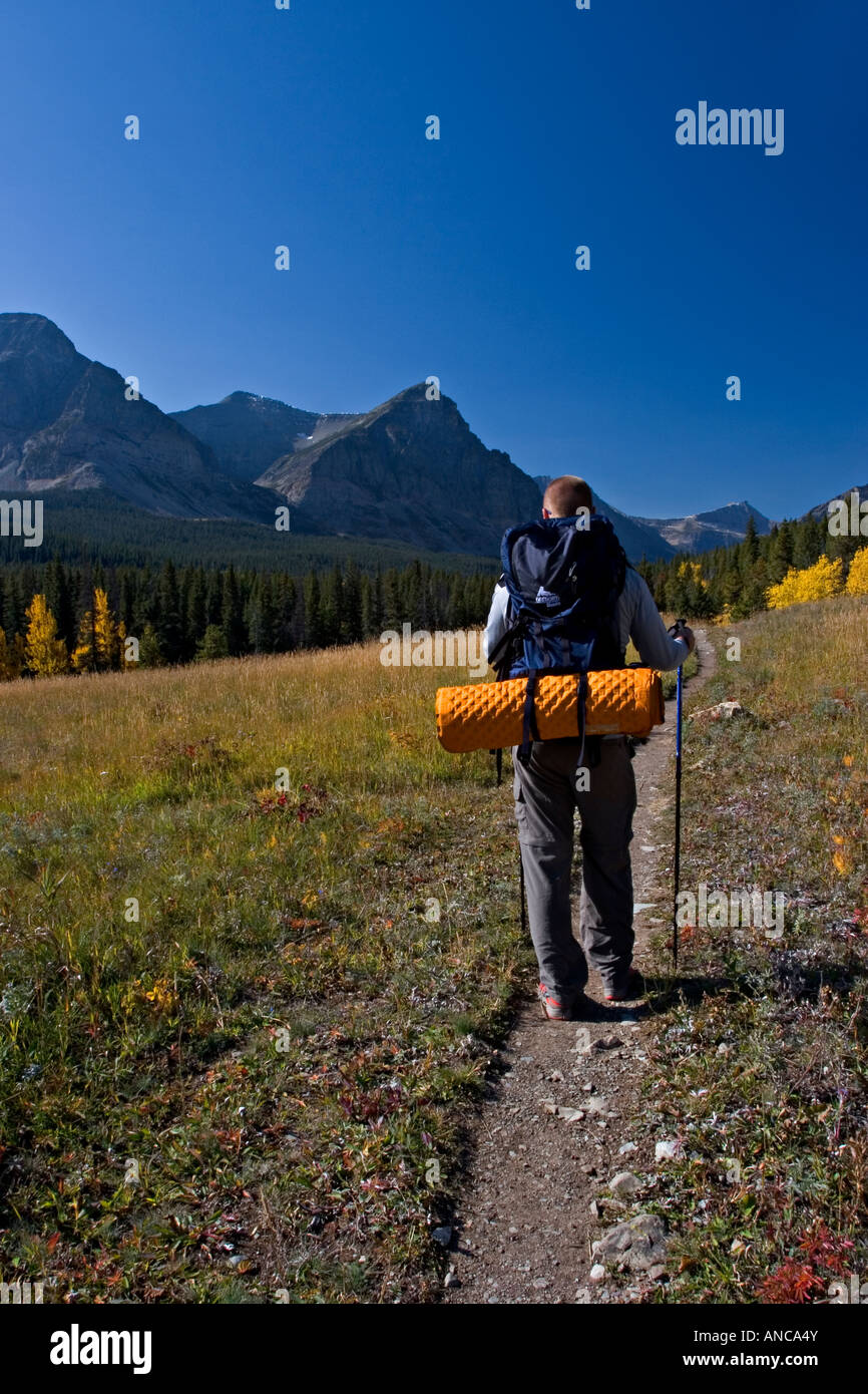 Backpacker in Glacier National Park Stock Photo - Alamy