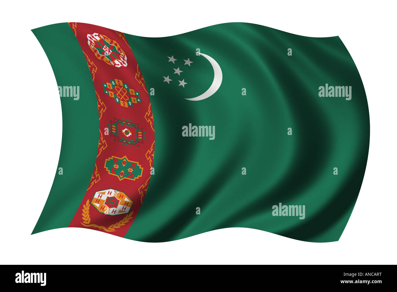 Flag of Turkmenistan Stock Photo - Alamy