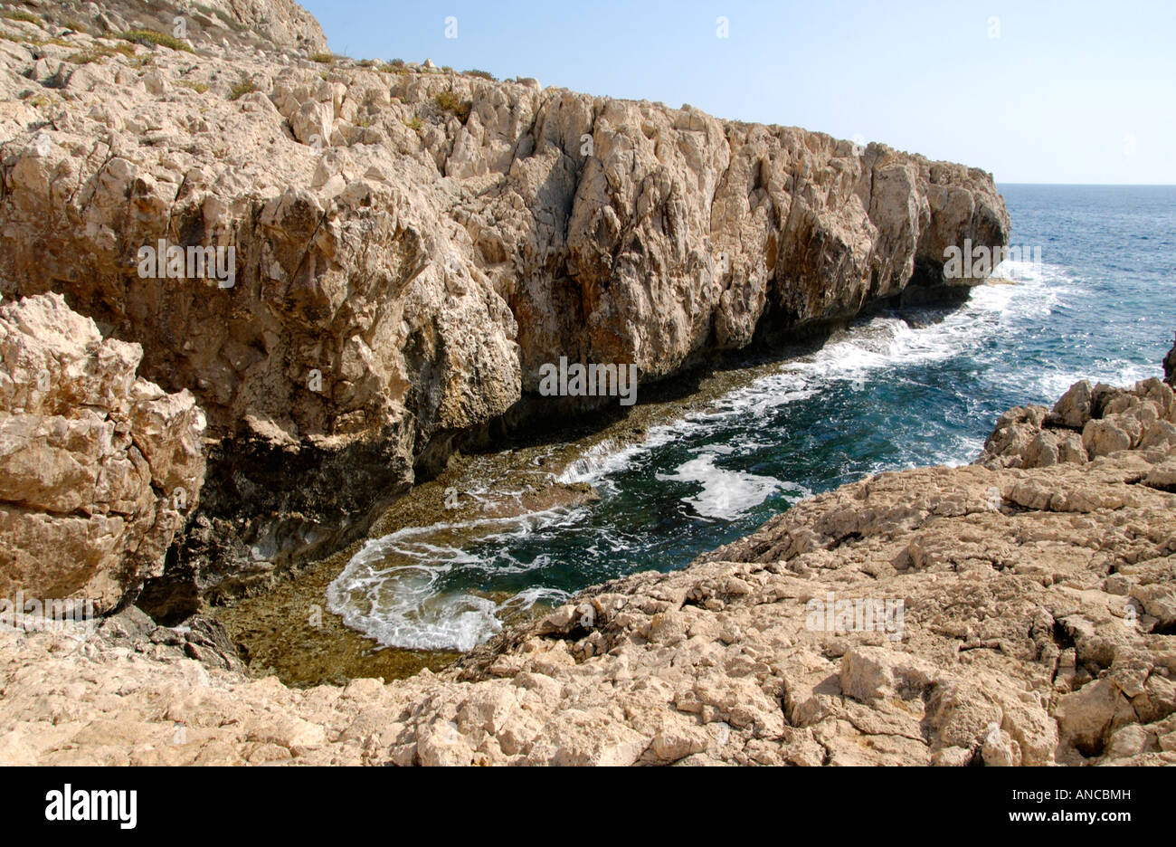 Sea inlet at Cape Gkreko on the Mediterranean island of Cyprus EU Stock ...