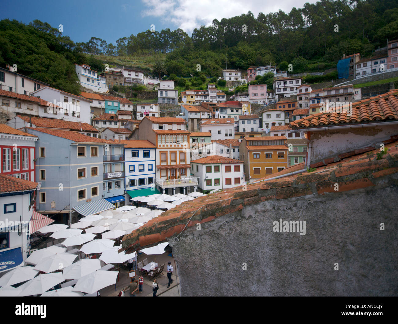 The heart of Cudillero around the jetty Stock Photo - Alamy