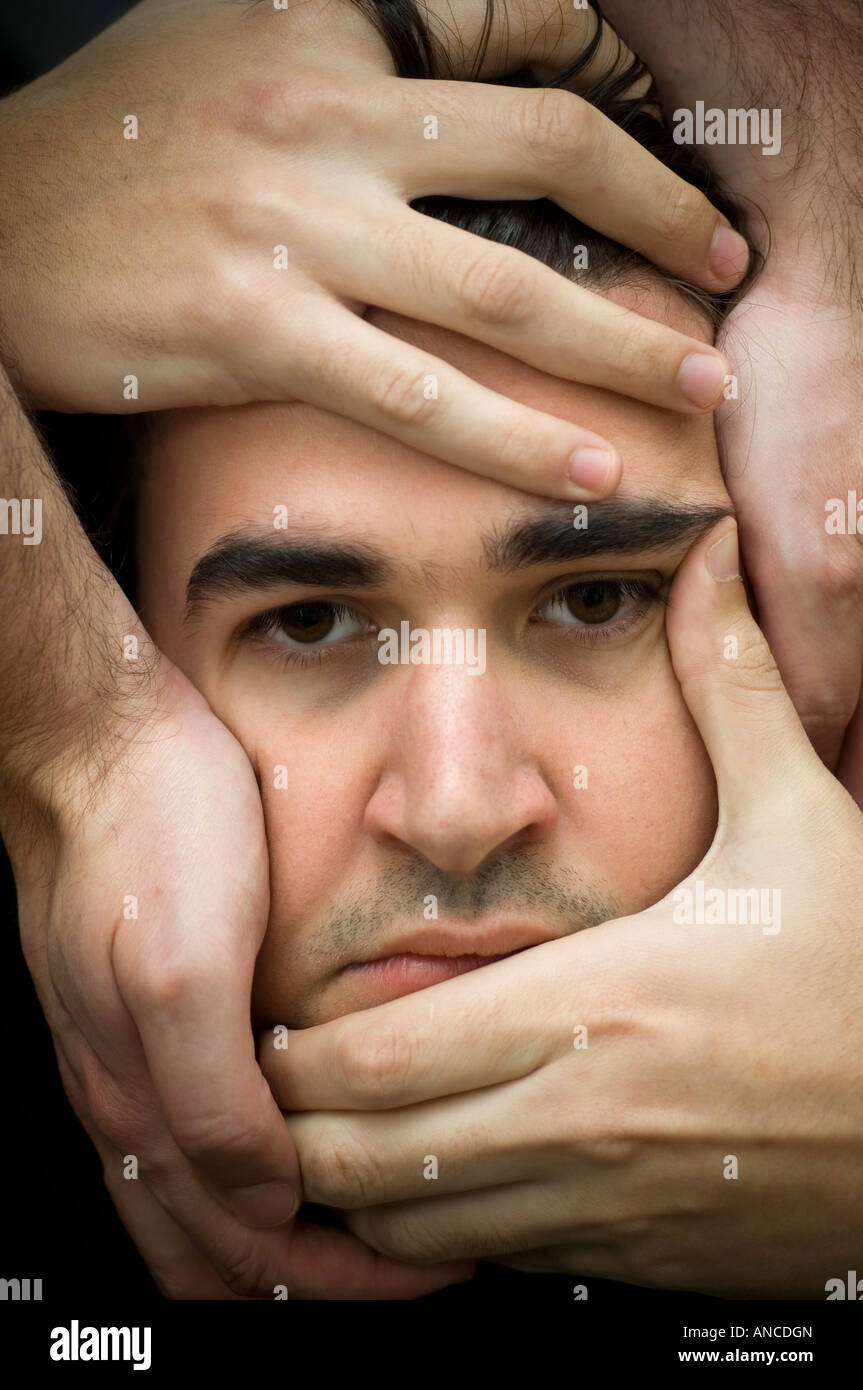 Man under pressure Stock Photo - Alamy
