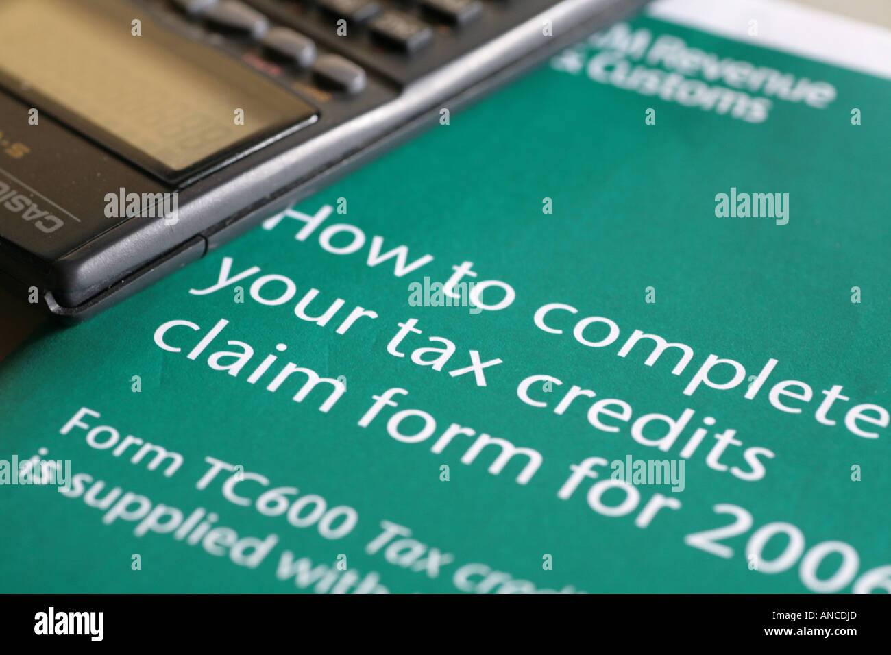 tax credits claim form Stock Photo - Alamy