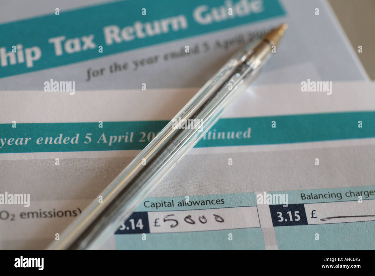 inland revenue self assessment form Stock Photo - Alamy