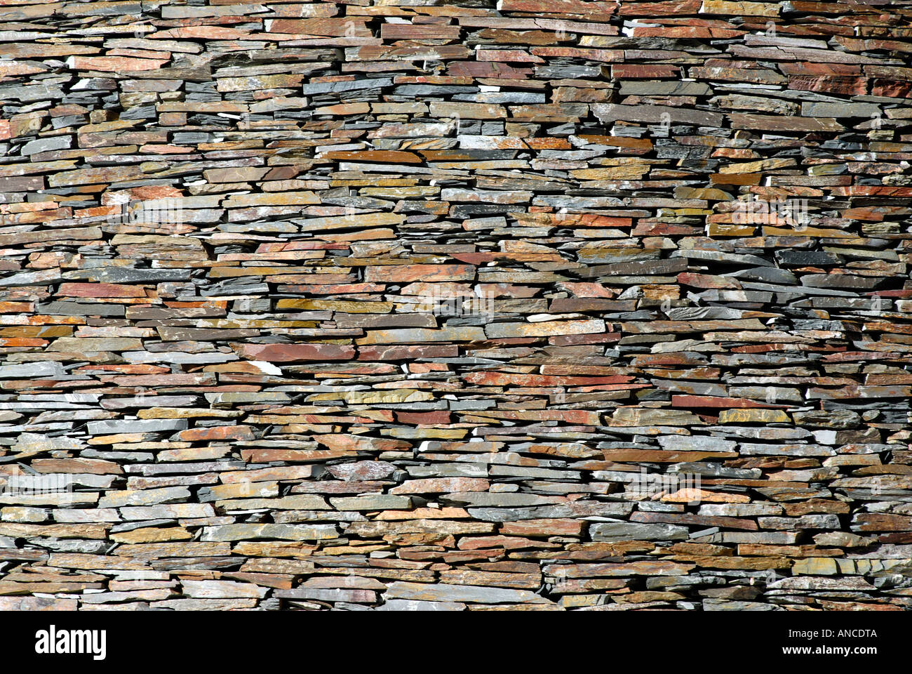 Slate wall detail Stock Photo - Alamy