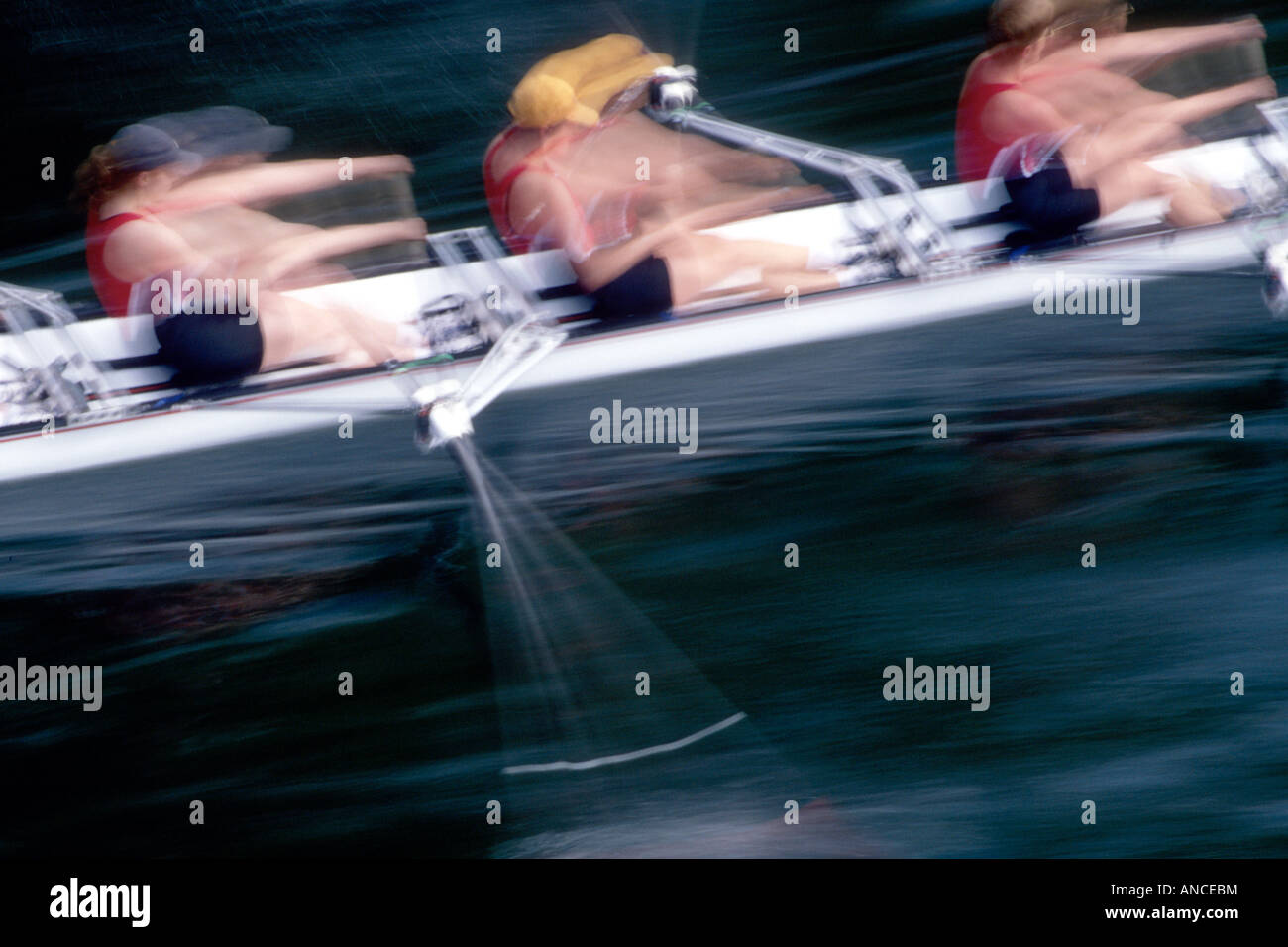 USA, Washington, Seattle. A woman's crew in action on the opening day ...
